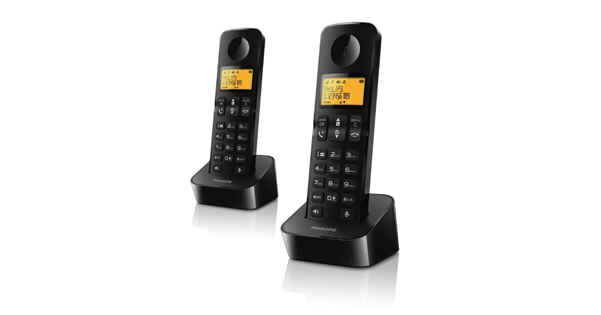 Philips D2602B/53 Duo Wireless DECT Asztali telefon - Fekete | Pepita.hu