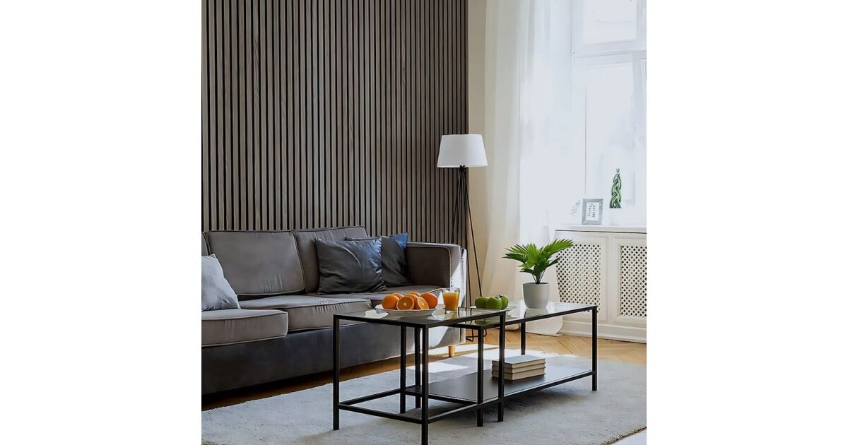 Riflaj MDF decorativ LDA PREMIUM de tip Panou Acustic, Stejar Grafit ...
