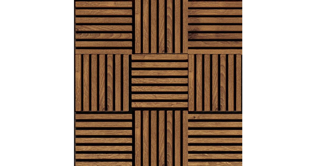 Modul riflaj MDF decorativ LDA PREMIUM de tip panou acustic, Stejar ...