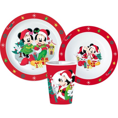 Disney Minnie und Mickey Weihnachtsgeschirr, Set aus Mikroplastik, mit ...