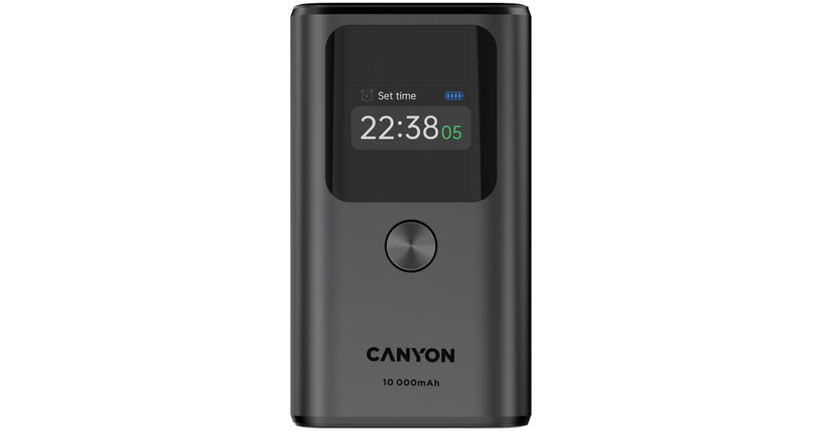 CANYON OnPower 130 TFT külső akkumulátor 10000 mAh PD30W grafitszürke ...