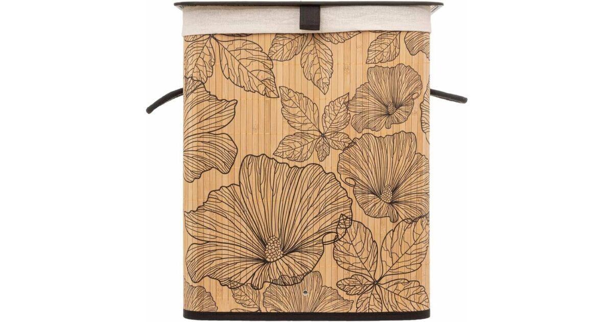 Cos rufe 5Five Blackflora, bambus, 60 litri, 42x31x51 cm, natur ...
