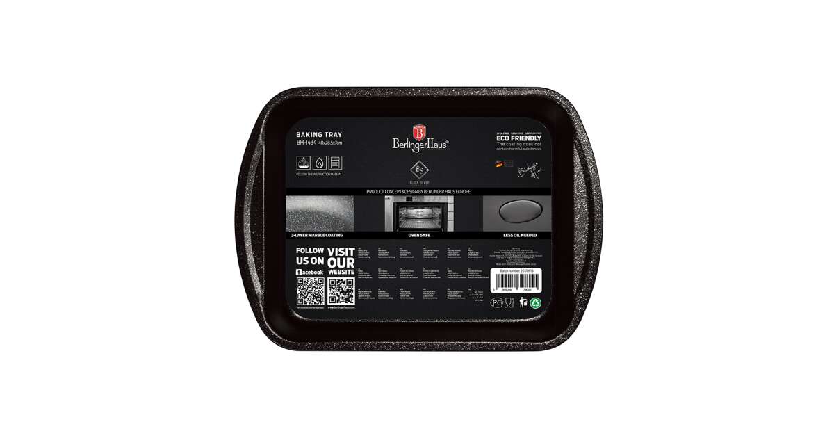 Berlinger Haus BH-1434A Black Rose Collection Tepsi márvány bevonattal | Pepita.hu