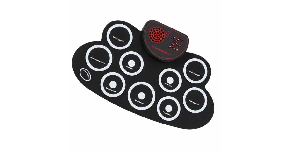 Set de tobe electronice, silicon, negru, baterie reîncărcabilă ...