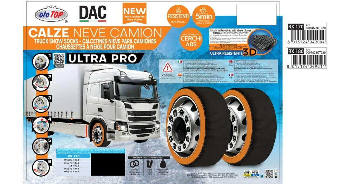DAC Ultra Pro RX 170 textil hólánc - 305/75 R24.5, teherautóhoz és nagy ...