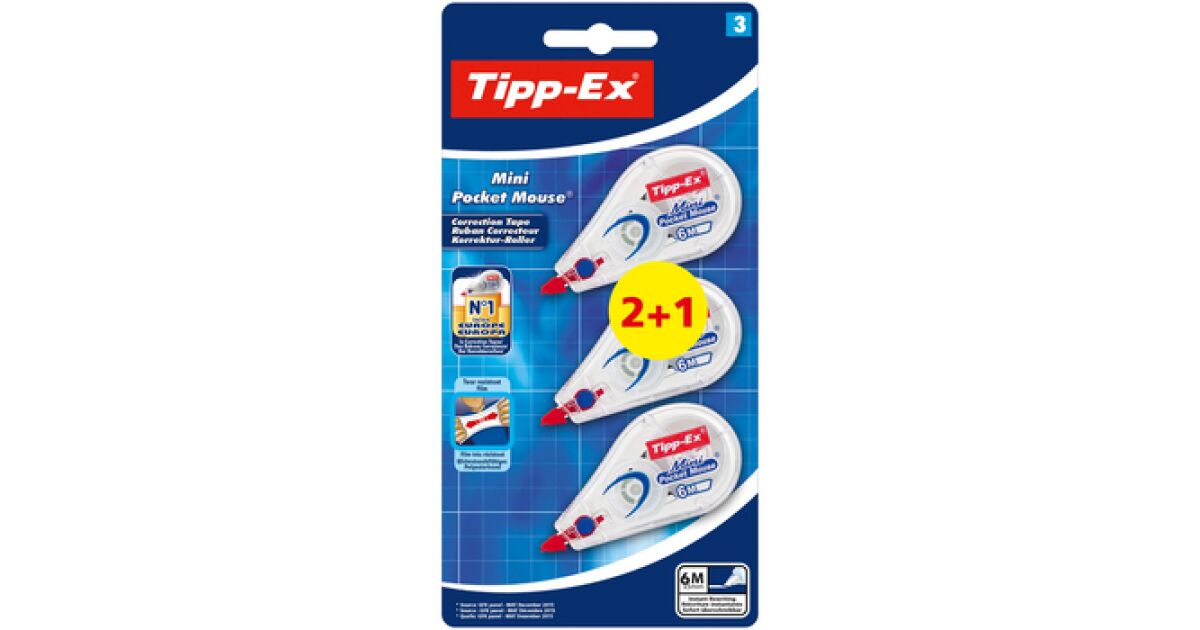 Tipp-Ex Mini Pocket Mouse hibajavító szalag bliszterben 2+1 db. | Pepita.hu