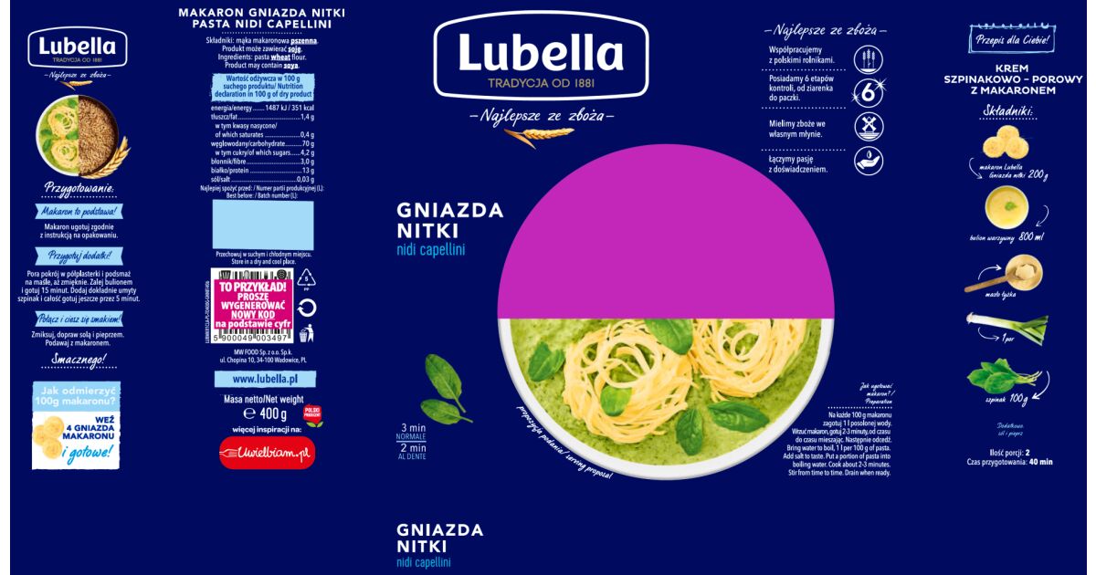 Lubella Nidi Capellini tészta Cérnafészek 400 g | Pepita.hu