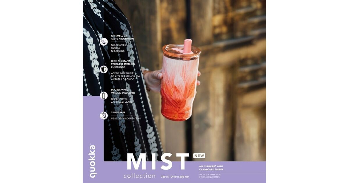 Quokka Mist - Rozsdamentes acél termosz bögre 720ml szívószállal ...
