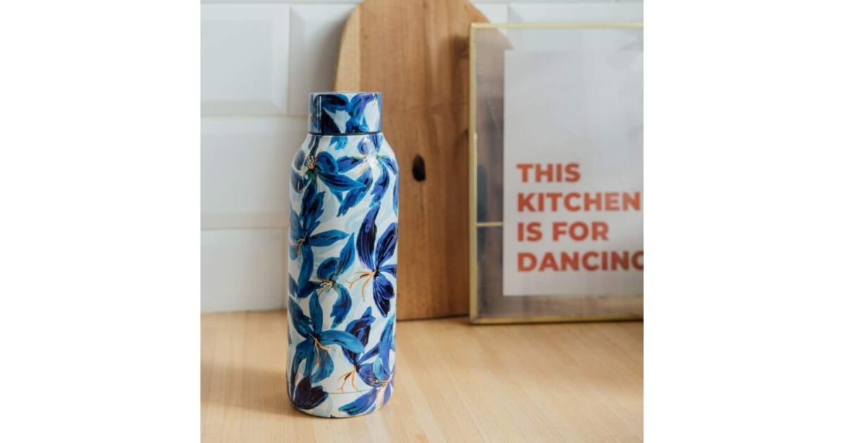 Quokka Solid - Rozsdamentes acél termosz 510 ml (Kék hibiszkusz ...