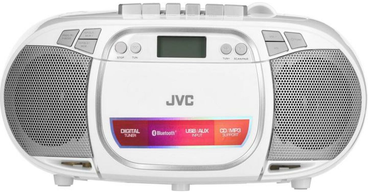 JVC Hordozható kazettás magnó, CD lejátszó JVC RCE451w fehér CD ...