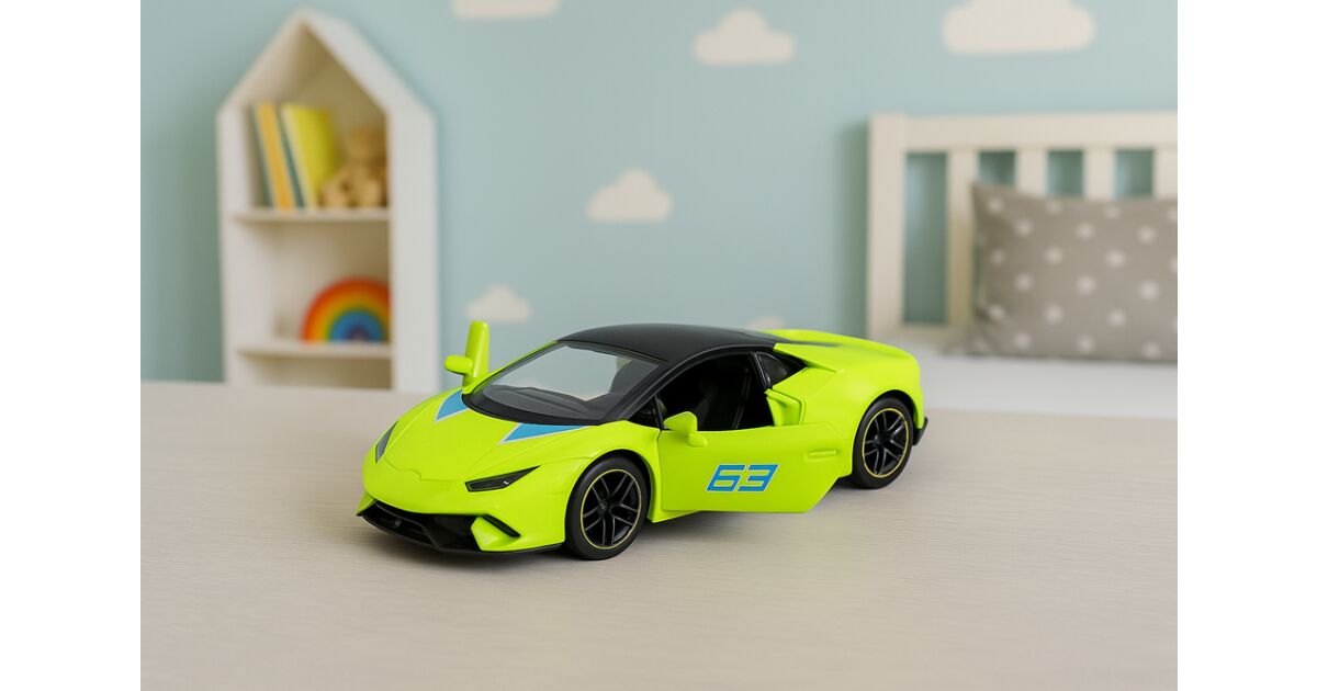 Sports Car Pull Back Metal Neon Green 1:43 – 28075 | Pepita.hu