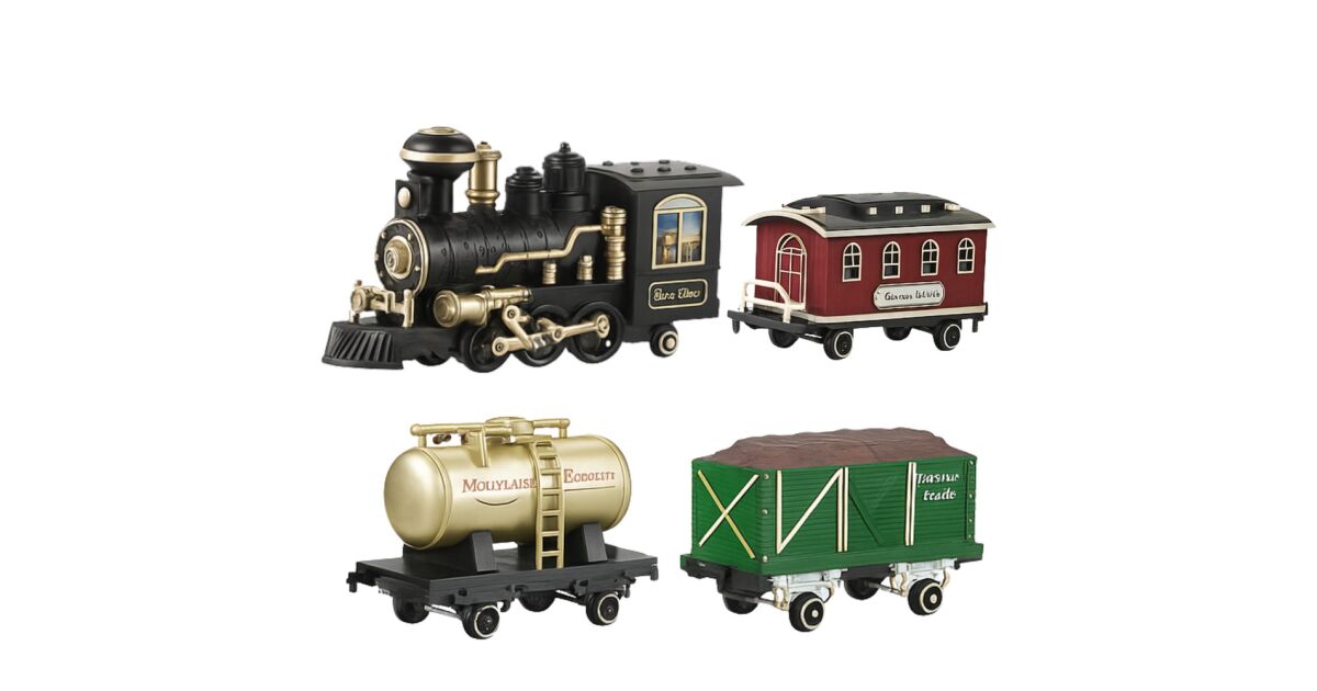 Electric Train Classic RC Train Lights Sounds Smoke 206 cm 24 pcs ...