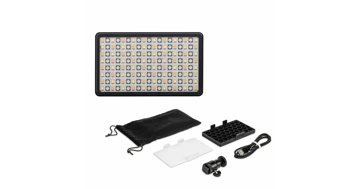 Walimex pro Rainbow LED RGBWW Zseb Stúdió lámpa 3000K-6500K / 12 Watt ...