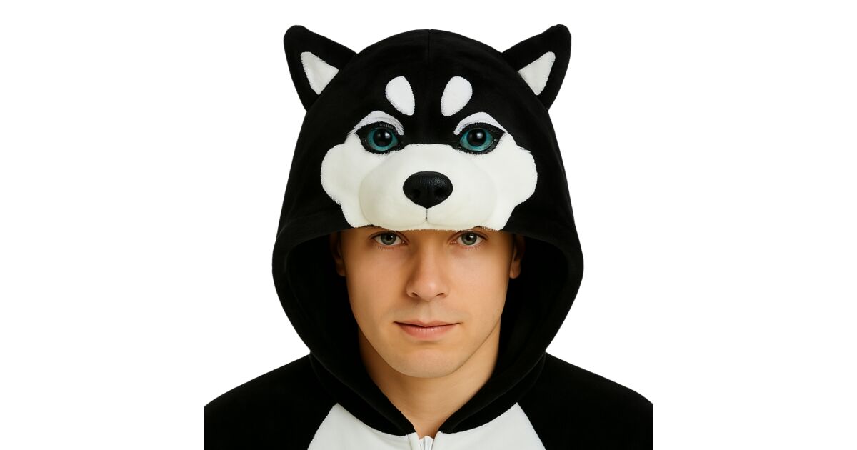 Onesie Kigurumi Pizsama Jelmez Fekete Husky XL: 175 - 185cm | Pepita.hu