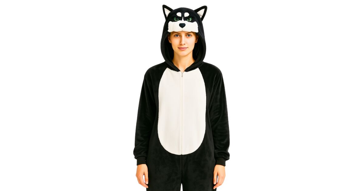 Onesie Kigurumi Pizsama Jelmez Fekete Husky XL: 175 - 185cm | Pepita.hu