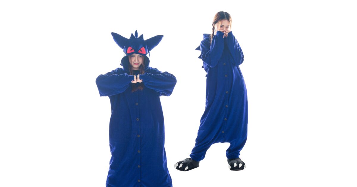 Onesie Kigurumi pizsama Pokémon jelmez Kék Gengar XL: 175 - 185cm ...