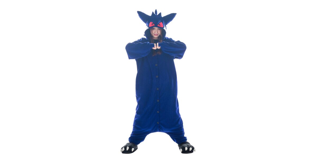Onesie Kigurumi pizsama Pokémon jelmez Kék Gengar XL: 175 - 185cm ...