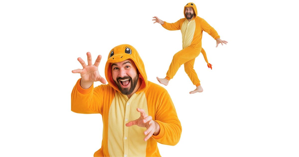 Pizsama Onesie Kigurumi jelmez Pokémon Charmander jelmez M: 155-165cm ...
