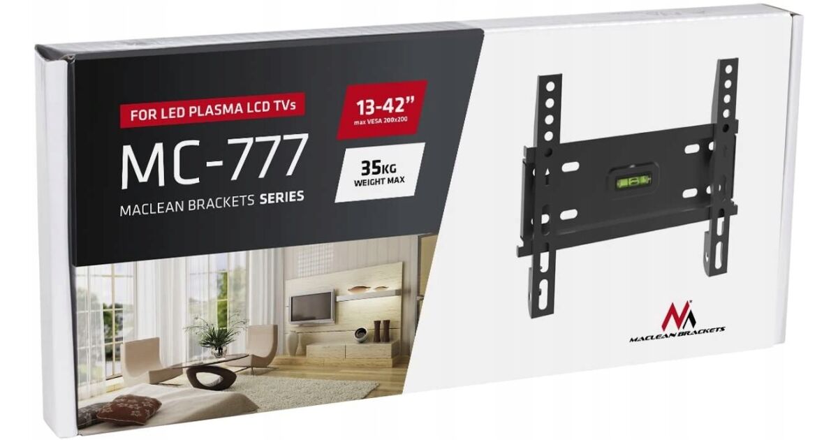 Maclean MC-777 TV-tartó konzol 13-42 35kg fekete max VESA 200x200 ...