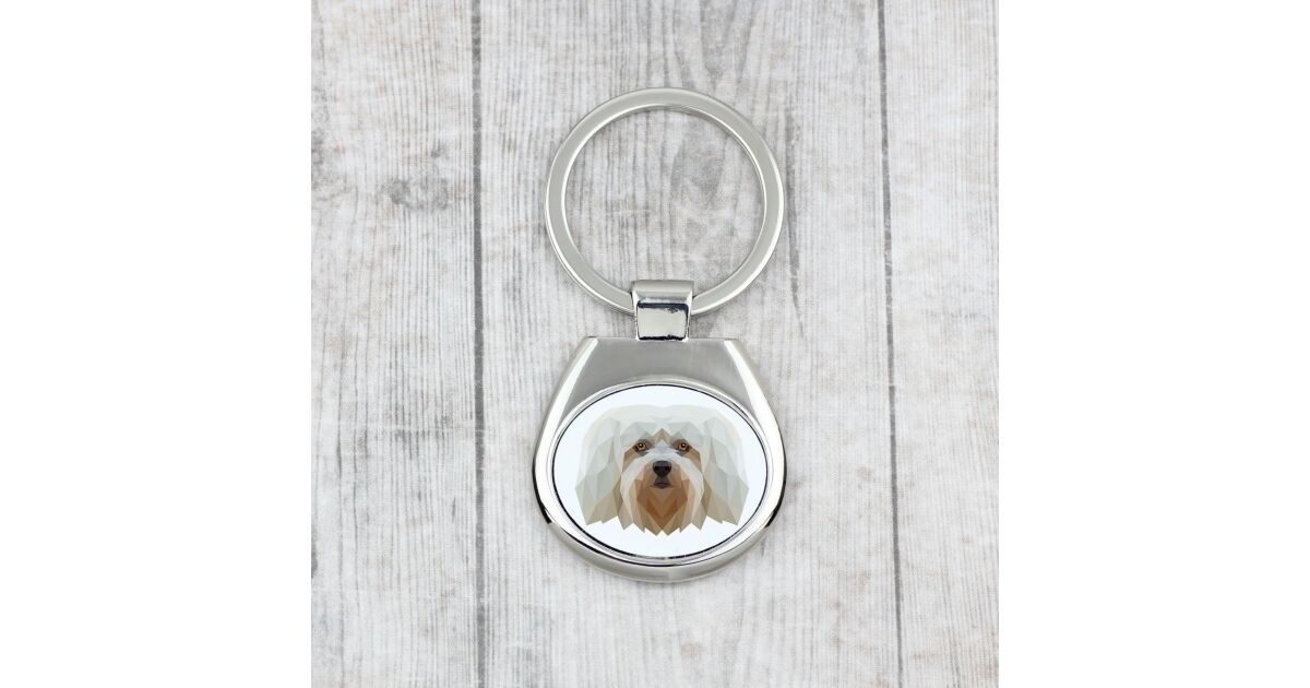 Havanese - geometrikus kulcstartó fotóval és Art-Dog felirattal | Pepita.hu