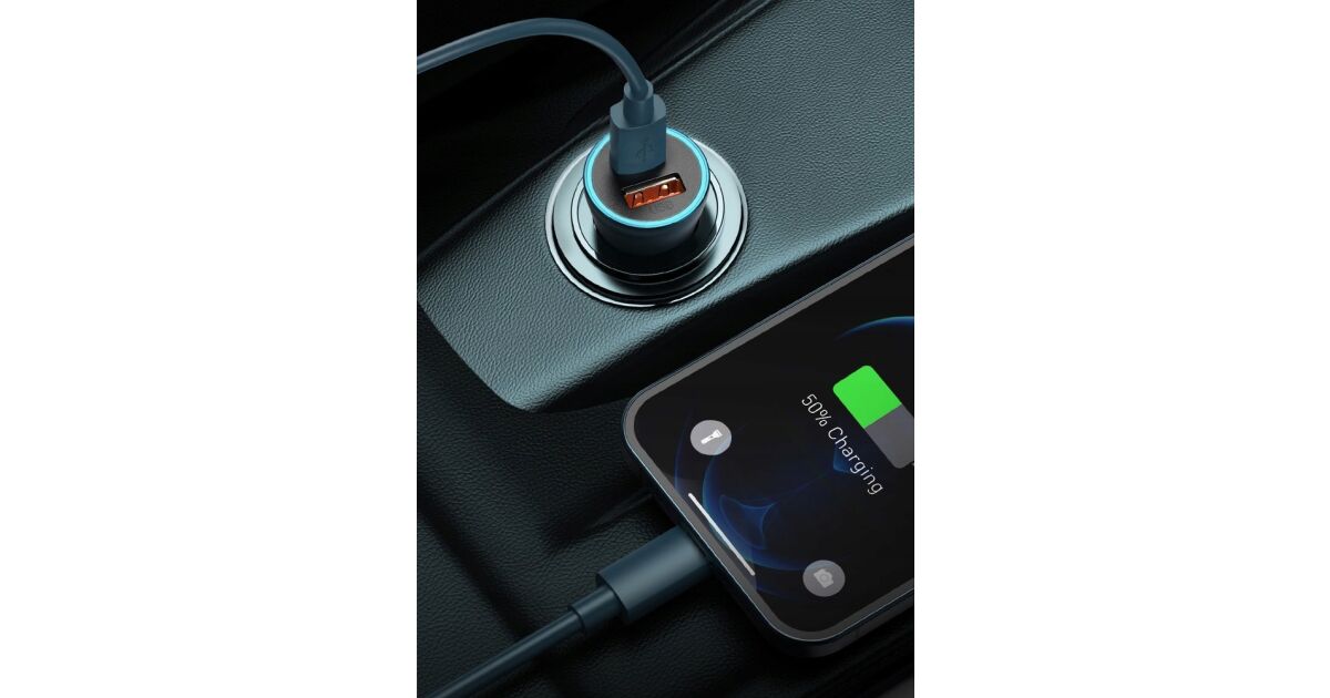 Baseus CCJD-0G 40W-os autós töltő USB Quick Charge 3.0 + USB-C PD ...