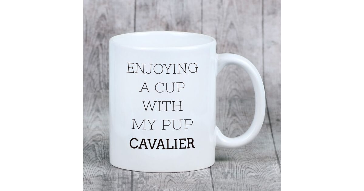 Cavalier King Charles spániel - bögre fotóval és geometrikus kutya ...