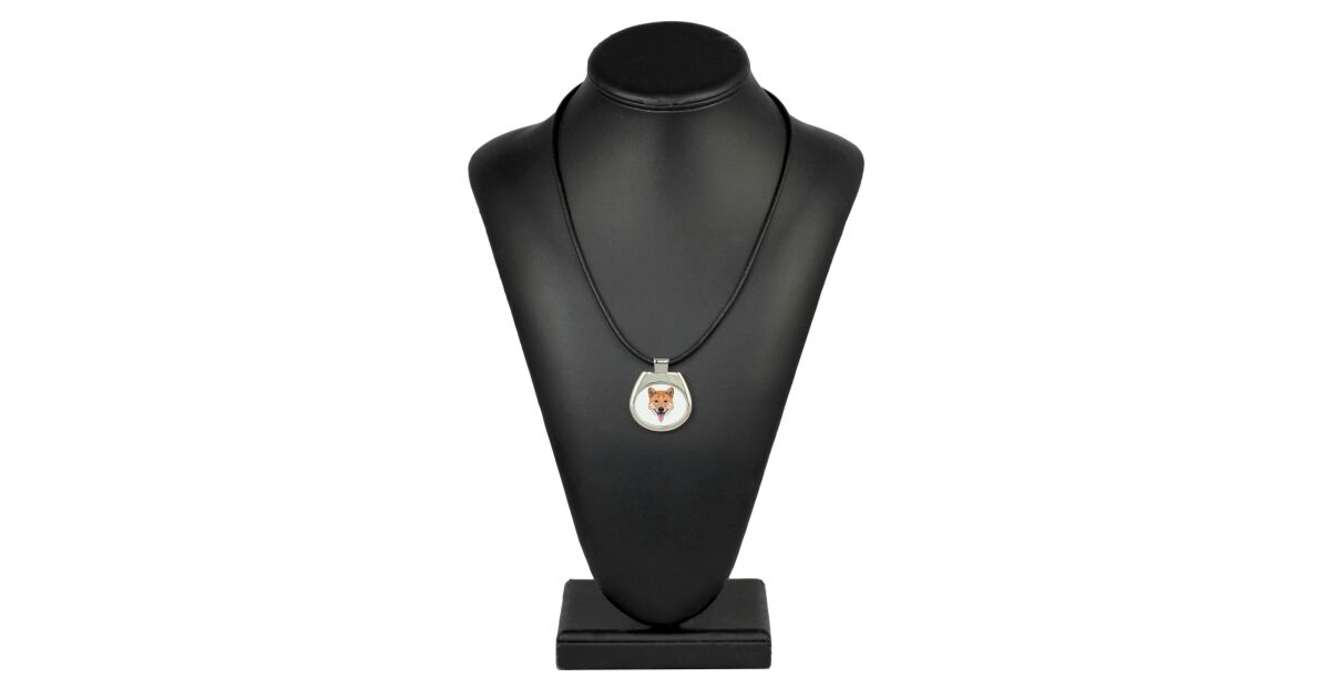 Shiba Inu - nyaklánc fotóval és geometrikus felirattal, Art-Dog-tól ...