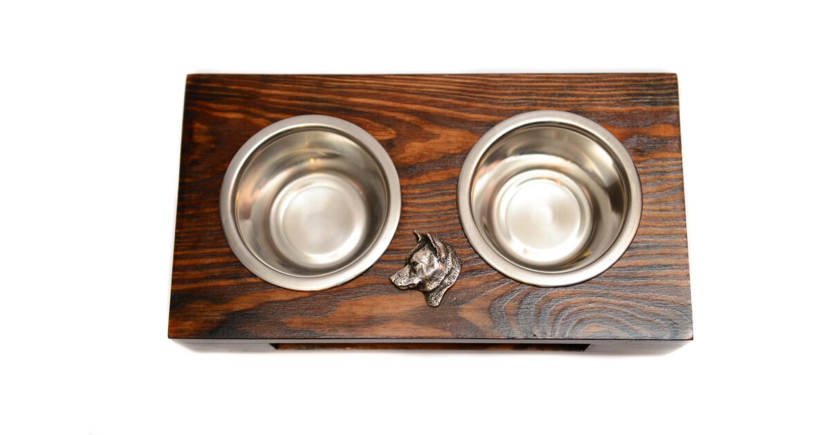 Shiba Inu - fa állvány kutyatálakkal, acél kutyatálak, ajándék kutya ...