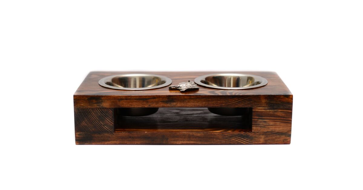 Shiba Inu - fa állvány kutyatálakkal, acél kutyatálak, ajándék kutya ...