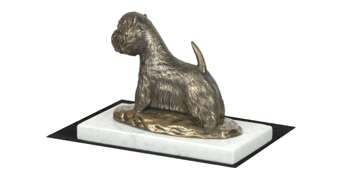 West Highland White Terrier, westie - kutyaszobor, fehér márvány figura ...