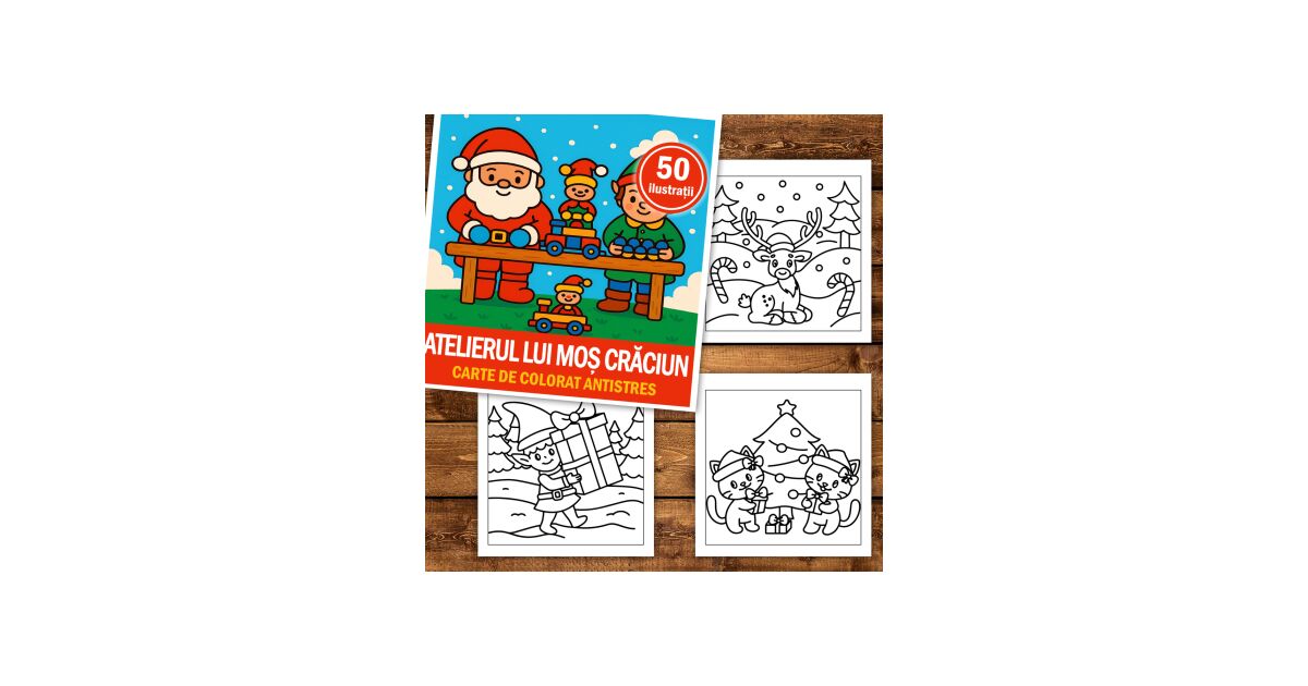 Coloring book, 50 illustrations Santa's Workshop, 106 pages | Pepita.com