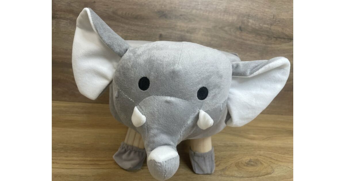 Taburet pentru copii, 28x25cm, maxim 50kg, model elefant | Pepita.com