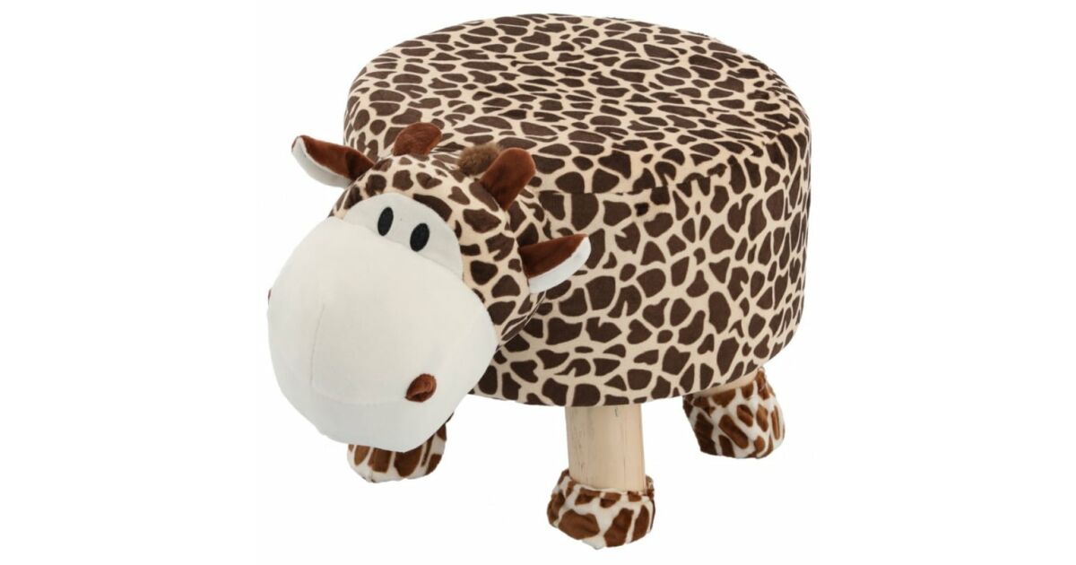 Taburet pentru copii, 28x25cm, maxim 50kg, model girafa | Pepita.com