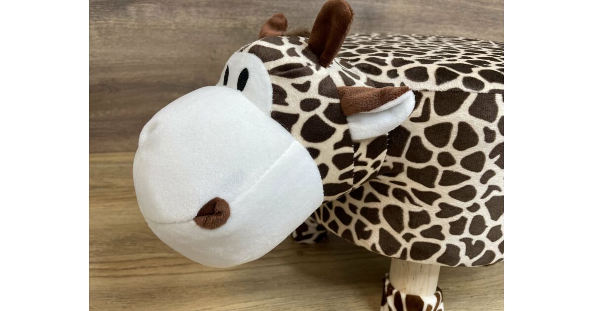 Taburet pentru copii, 28x25cm, maxim 50kg, model girafa | Pepita.com