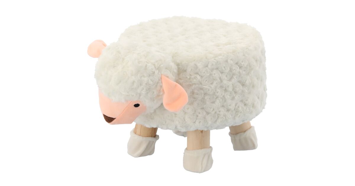 Taburet pentru copii, 28x25cm, maxim 50kg, model oaie | Pepita.com