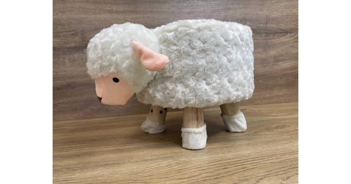 Taburet pentru copii, 28x25cm, maxim 50kg, model oaie | Pepita.com