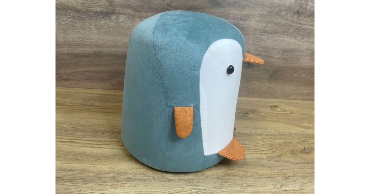 Taburet pentru copii, 28x25cm, maxim 50kg, model pinguin albastru ...