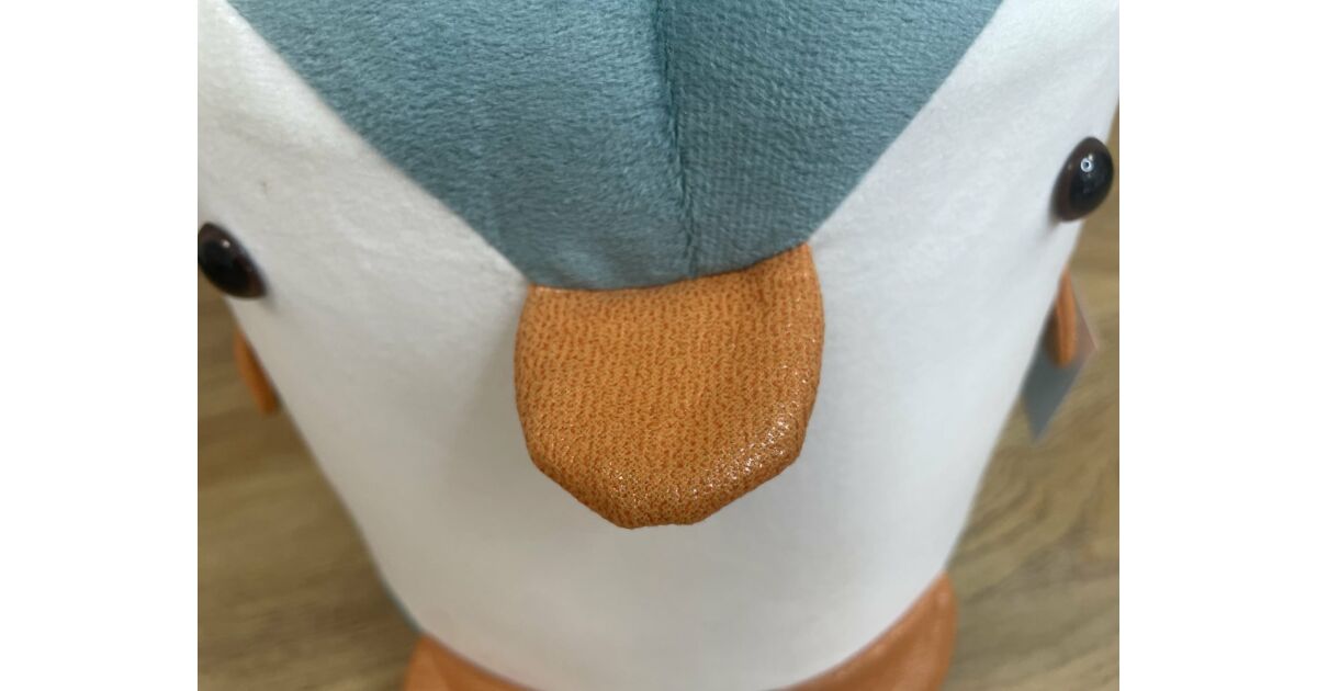 Taburet pentru copii, 28x25cm, maxim 50kg, model pinguin albastru ...