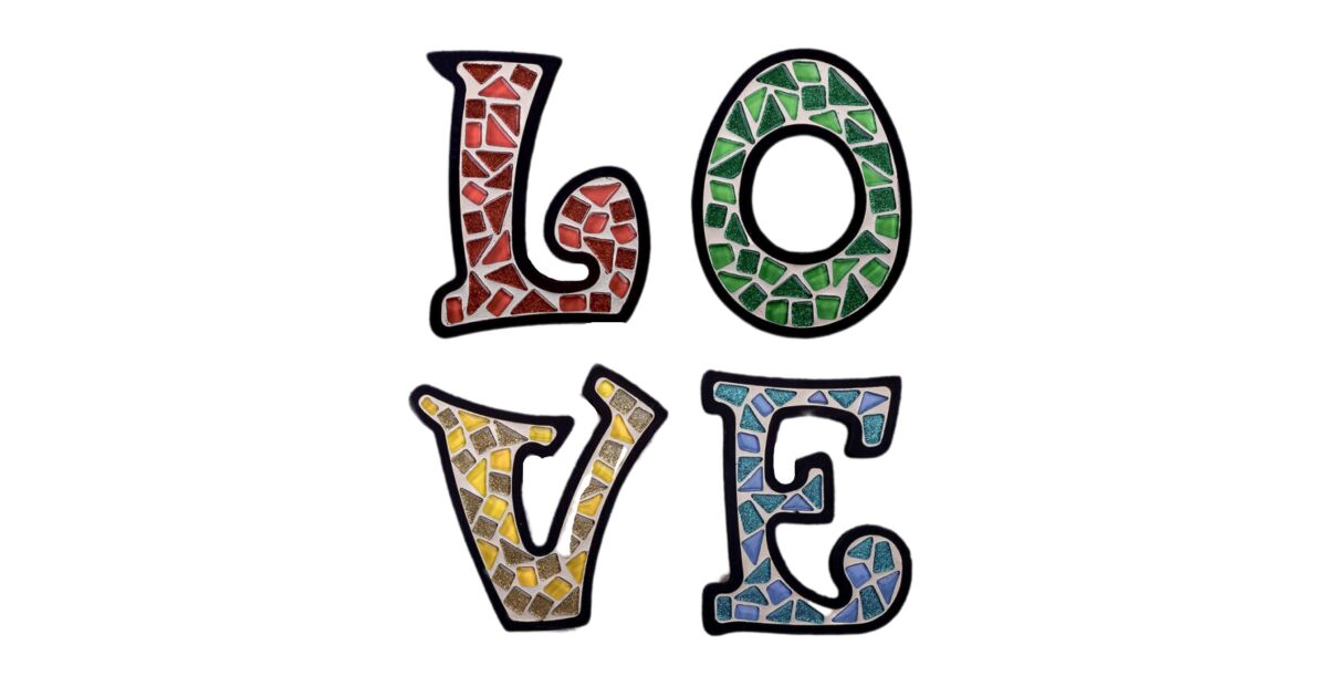 KREATÍV KÉSZLET MOZAIK SZERELEM FELIRAT SZÍNES DEKORÁCIÓ ROTER KAFER ...