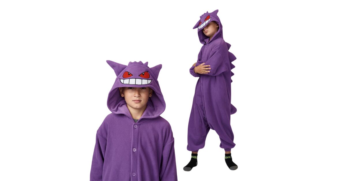 Onesie Kigurumi pizsama jelmez Pokémon Gengar gyerekeknek 105 - 115cm ...