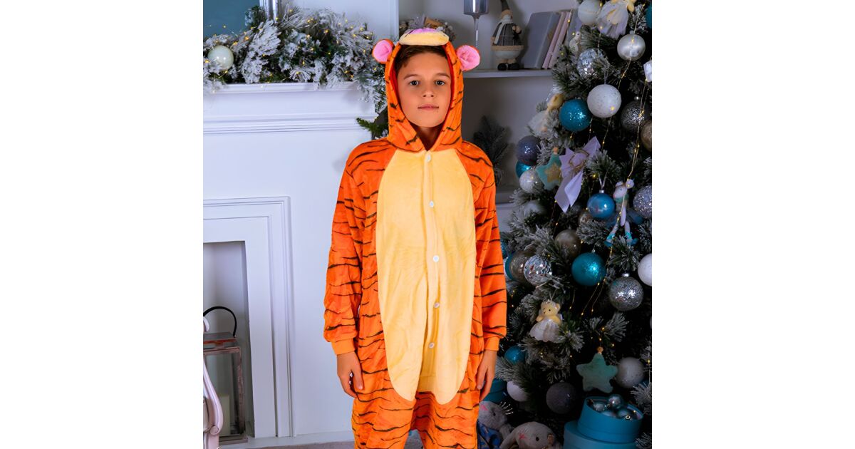 Onesie Kigurumi Pizsama Jelmez Tigris Gyerekeknek 95-105cm | Pepita.hu