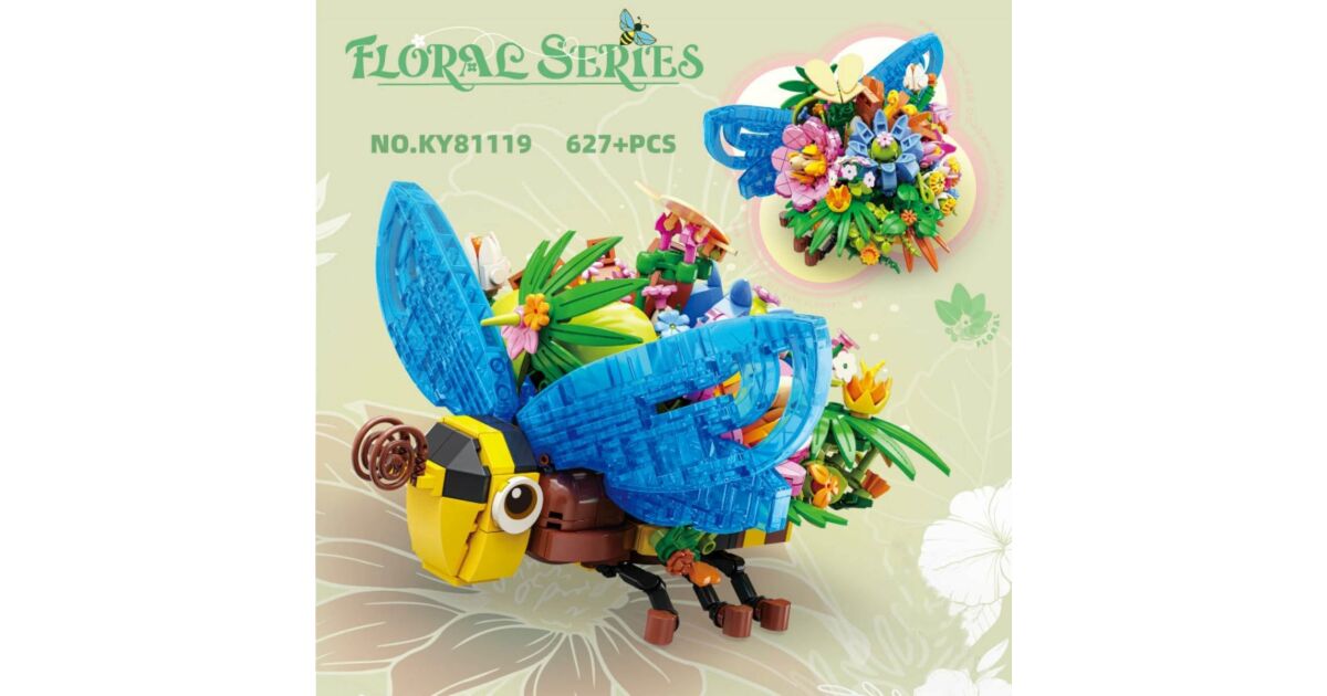 Set de construcție insecte și flori, 627 elemente, model 81119 ...