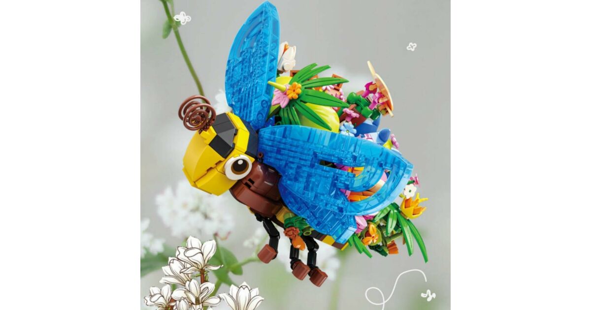 Set de construcție insecte și flori, 627 elemente, model 81119 ...