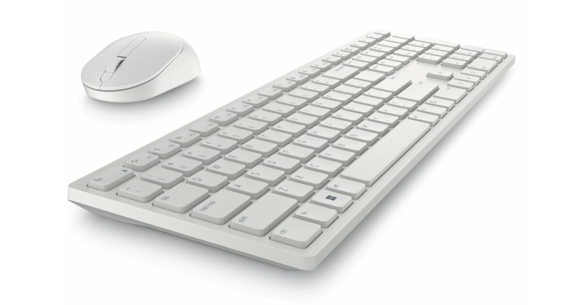 Dell billentyűzet + egér, KM5221W, vezeték nélküli, CZ/SK fehér | Pepita.hu