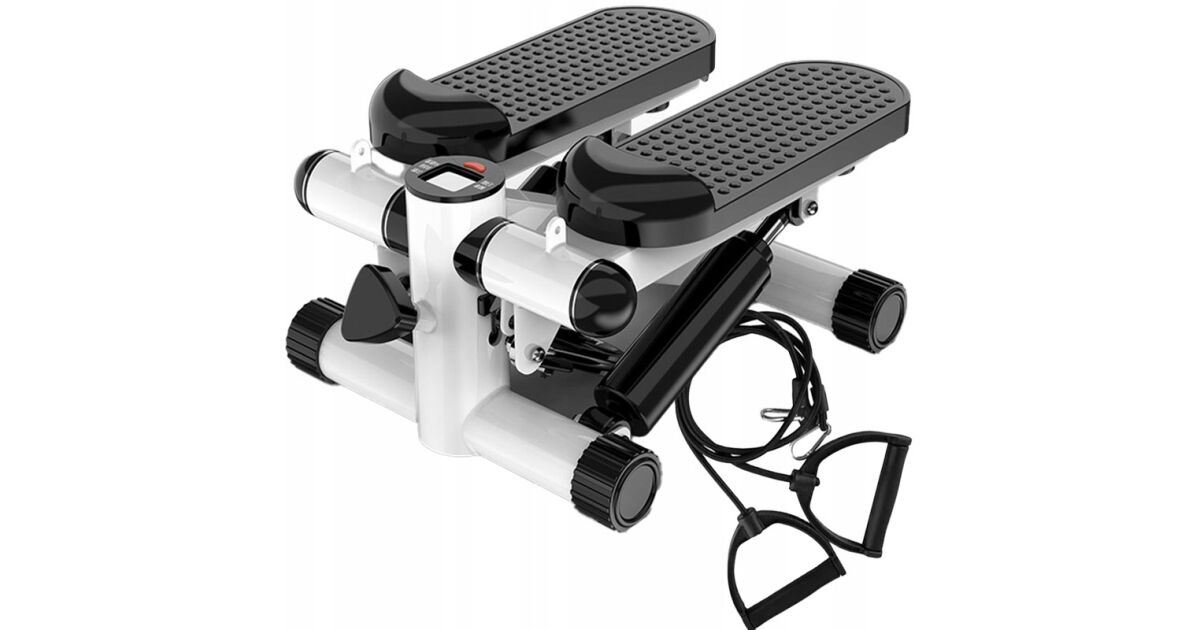 Einfacher Stepper mit Trainingskabeln, LCD-Display und Fitness ...