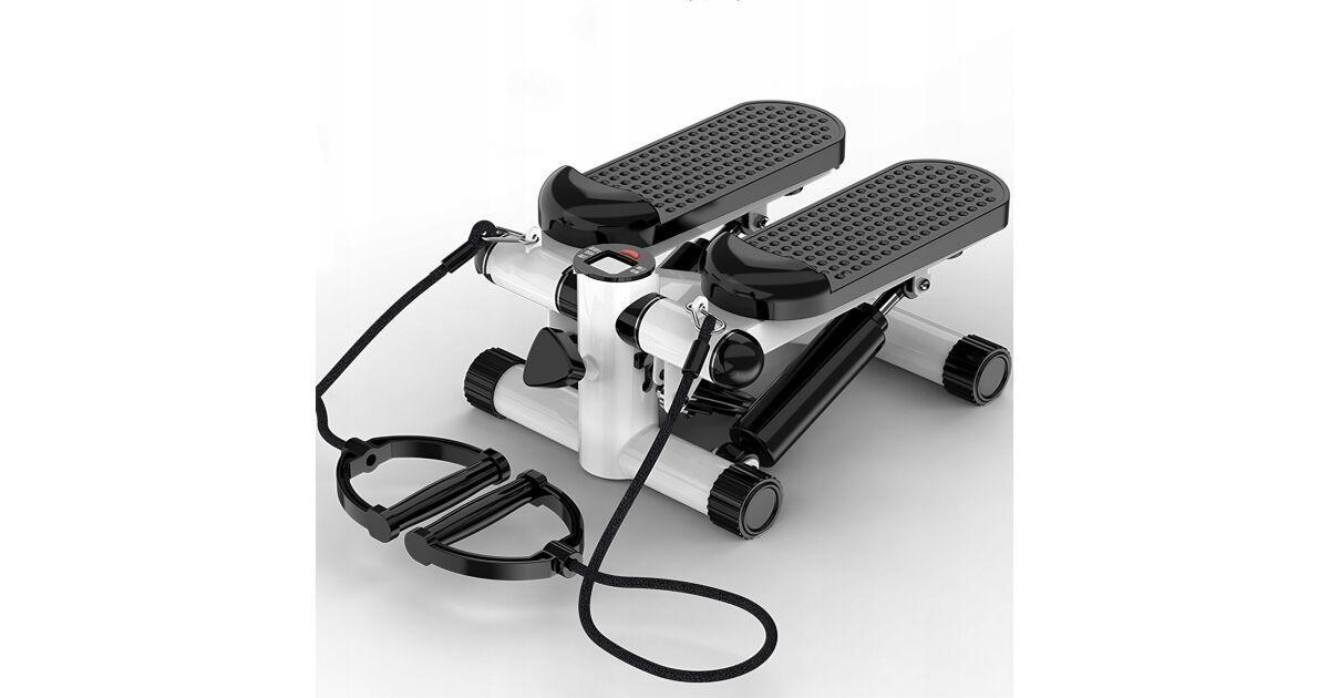 Einfacher Stepper mit Trainingskabeln, LCD-Display und Fitness ...
