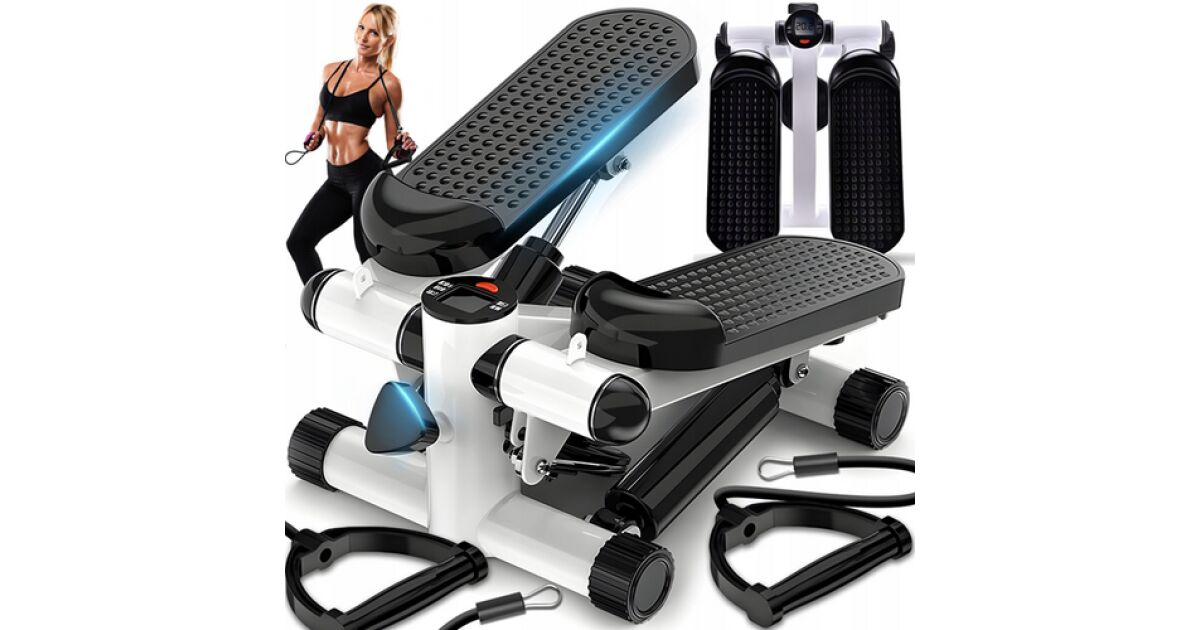 Einfacher Stepper mit Trainingskabeln, LCD-Display und Fitness ...