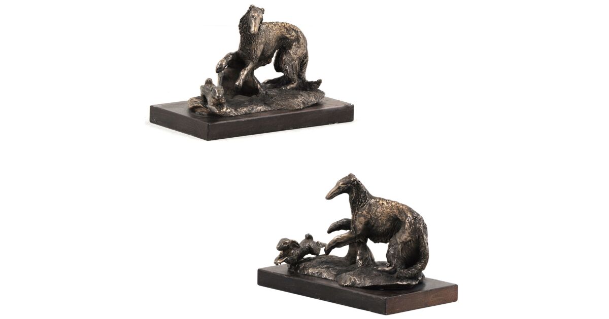 Orosz borzoi, borzoi, barzoi - kutyaszobor, irodai figura, trófea egy ...