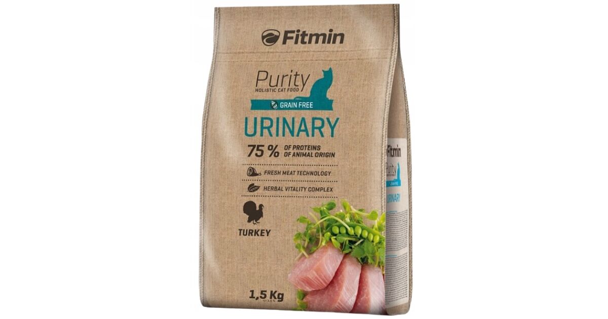 FITMIN CAT PURITY URINARY száraz macskaeledel pulyka és húgyúti 1,5 kg ...