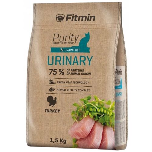 FITMIN CAT PURITY URINARY száraz macskaeledel pulyka és húgyúti 1,5 kg ...